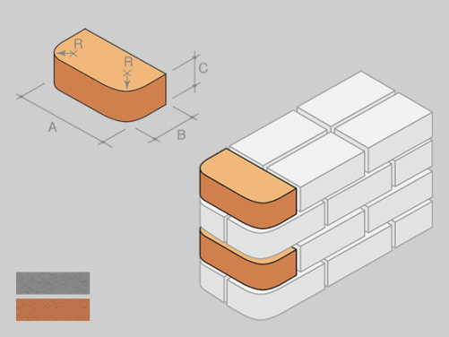 BN.2 Double Bullnose - Matching Brick